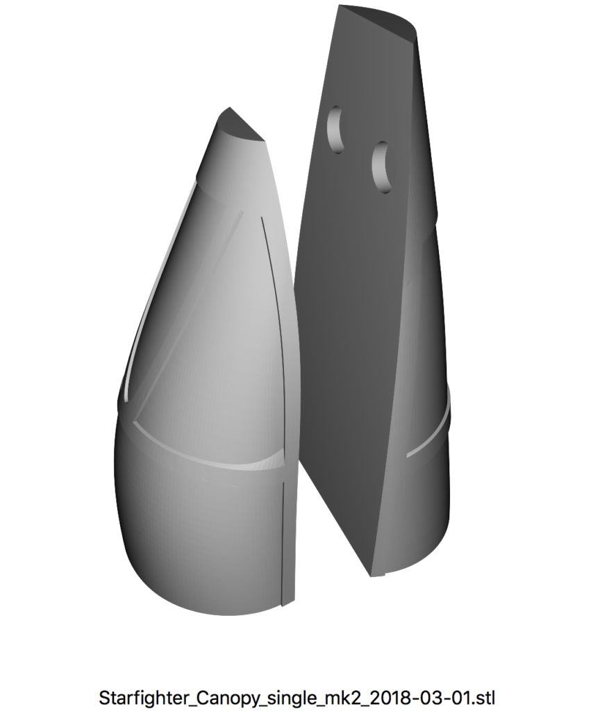F-104 Starfighter – Canopy single .stl – Semi-Scale Parkjets